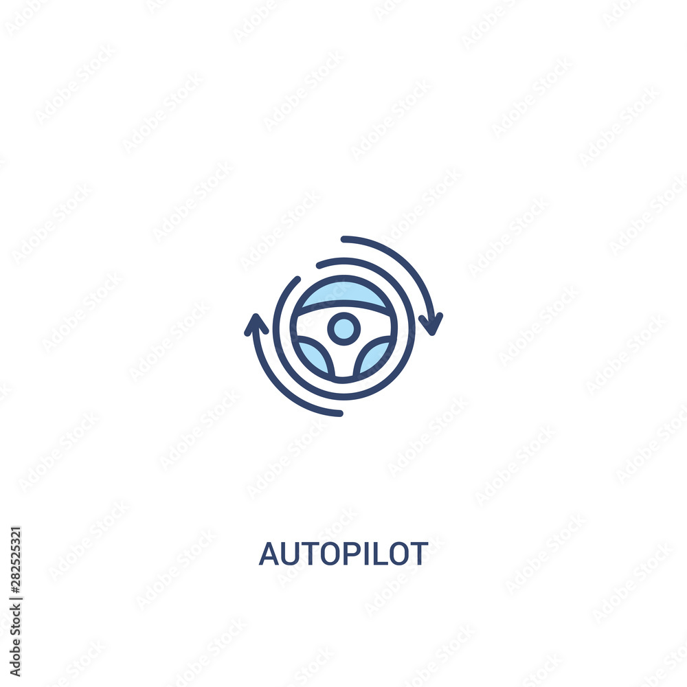 autopilot concept 2 colored icon. simple line element illustration ...