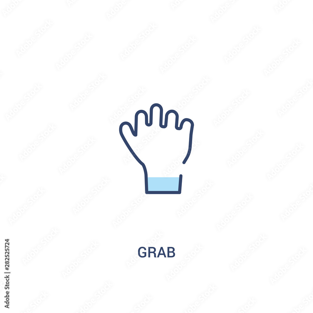 grab concept 2 colored icon. simple line element illustration. outline ...