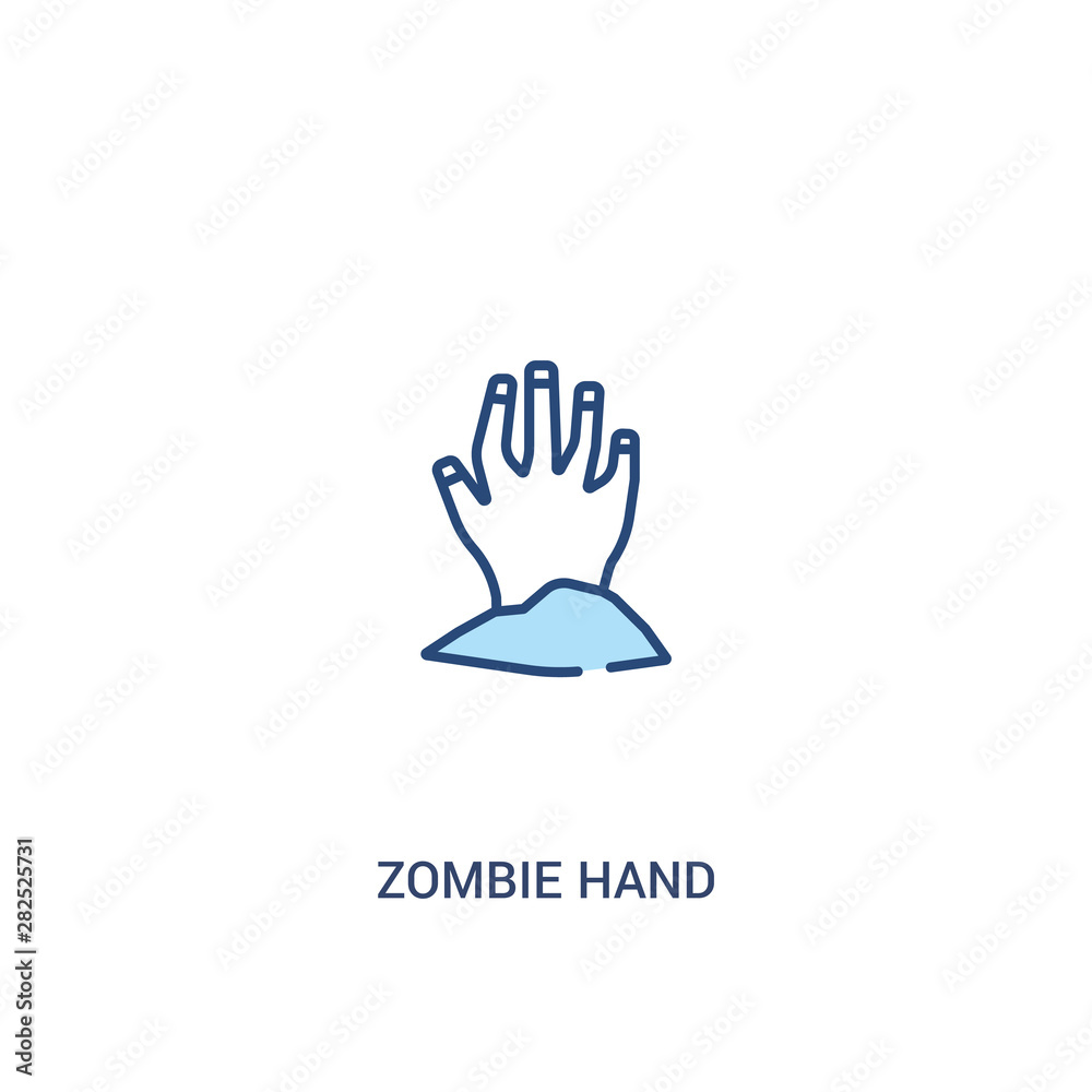 zombie hand concept 2 colored icon. simple line element illustration ...
