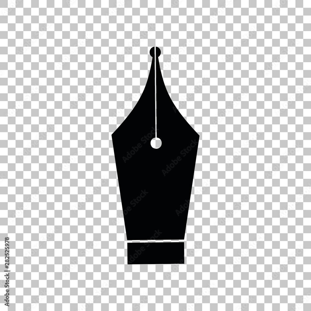 Ink Pen sign. Black icon on transparent background. Illustration. Stock ...