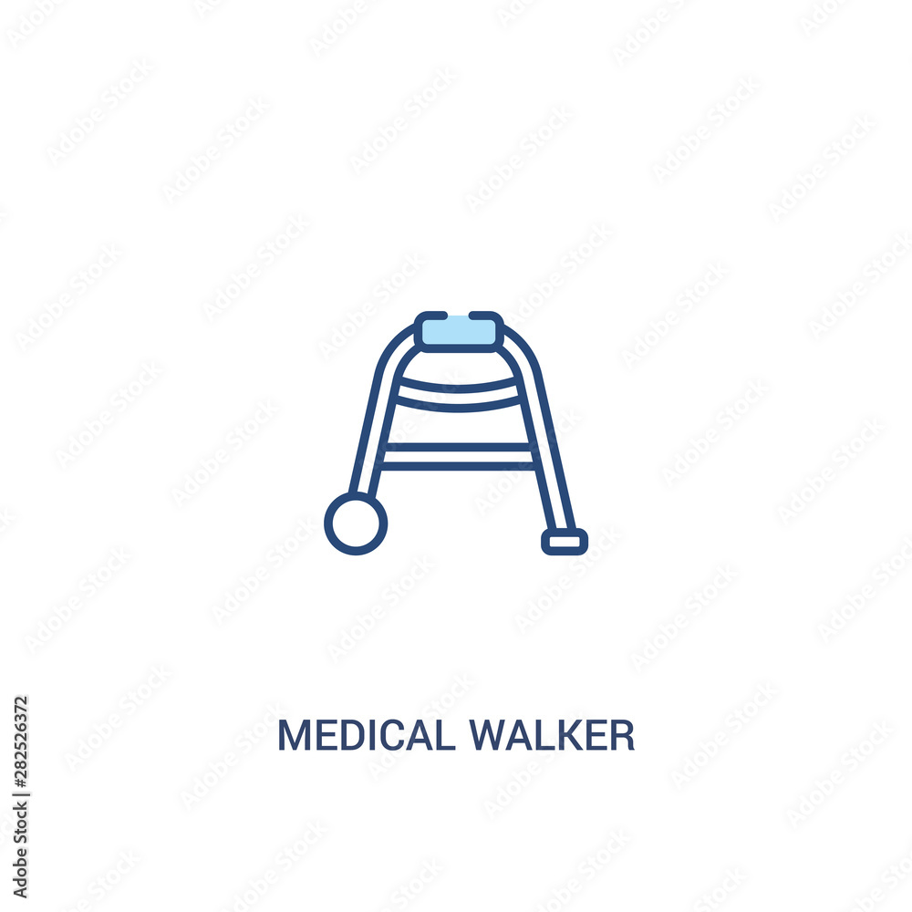 medical walker concept 2 colored icon. simple line element illustration ...