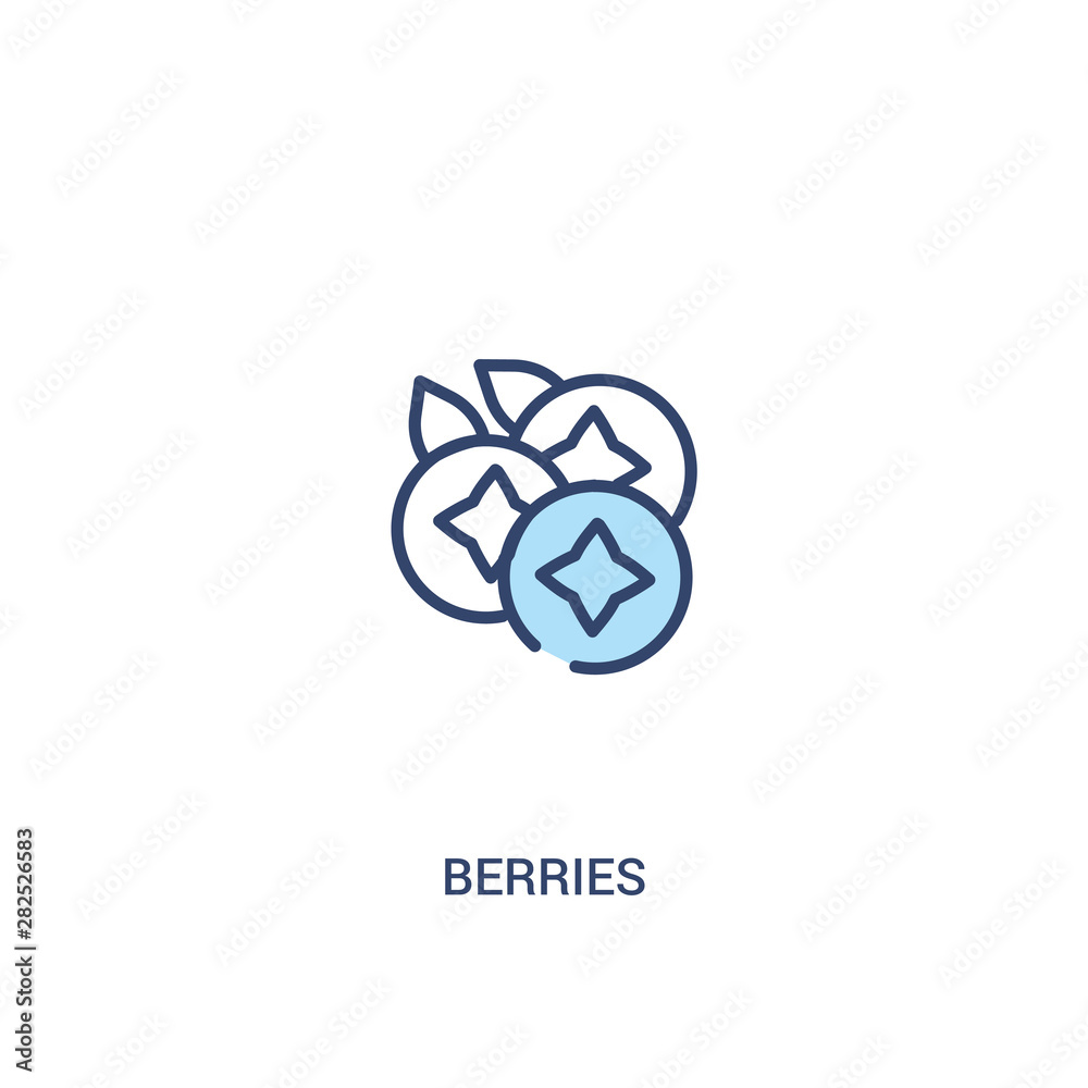 berries concept 2 colored icon. simple line element illustration ...