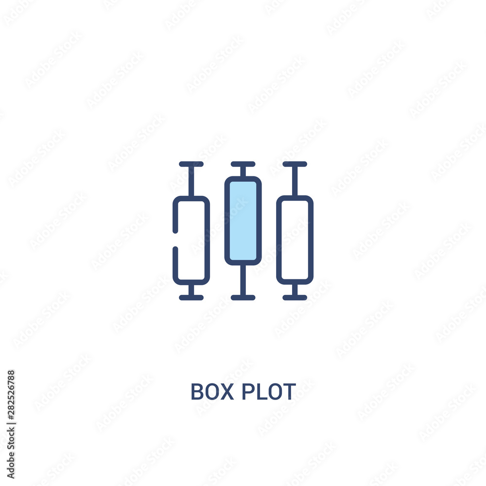box plot concept 2 colored icon. simple line element illustration ...