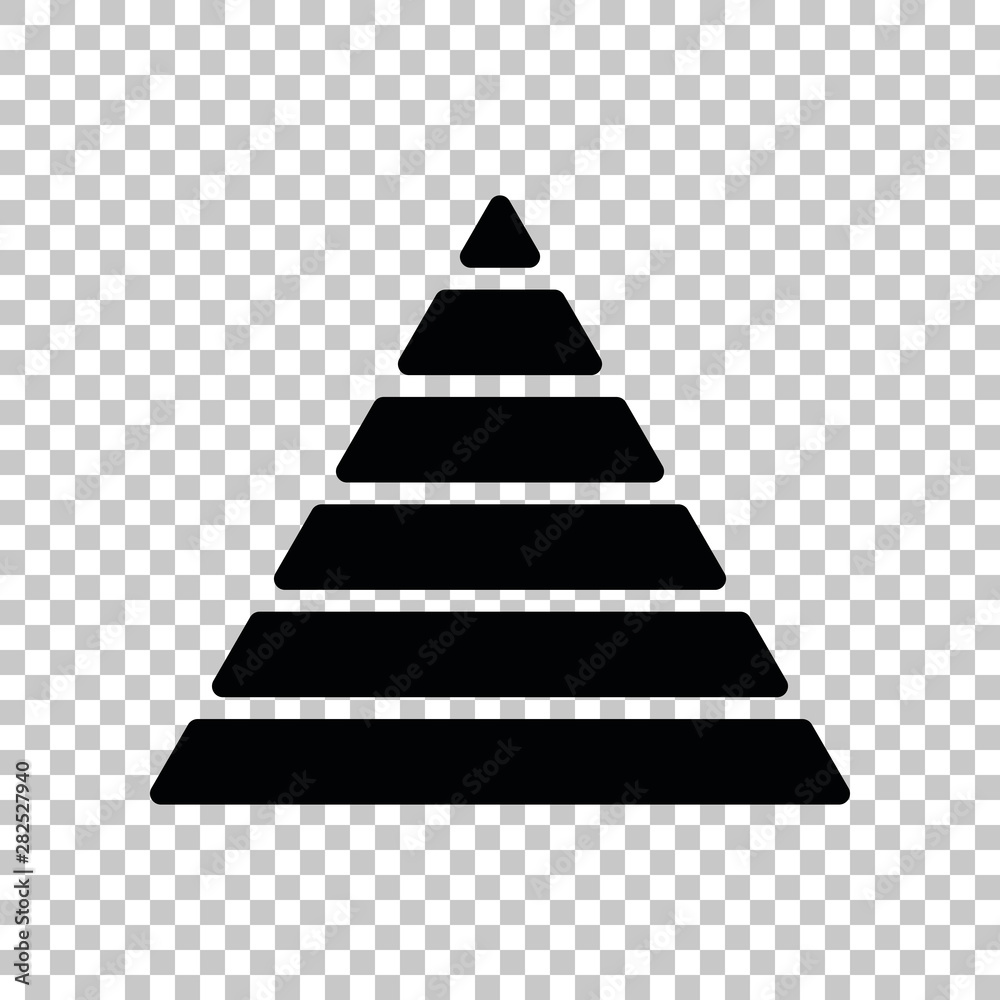 Maslow pyramid sign. Black icon on transparent background. Illustration ...