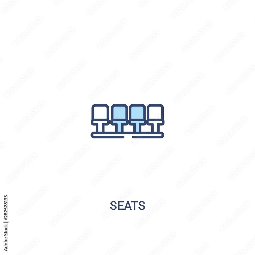 seats concept 2 colored icon. simple line element illustration. outline ...