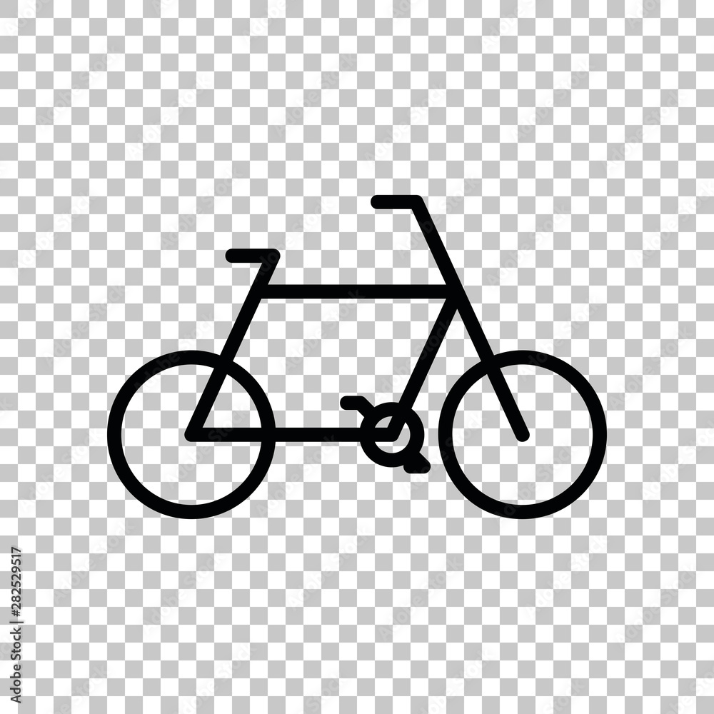 Bicycle Bike sign. Black icon on transparent background. Illustration ...