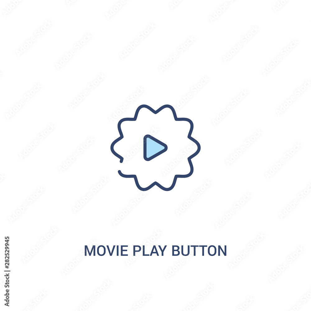Movie Play Button Concept 2 Colored Icon Simple Line Element Illustration Outline Blue Movie