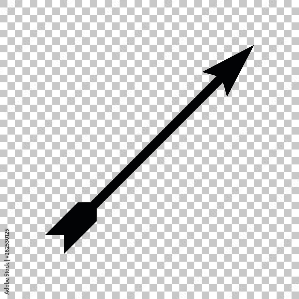 Arrow sign. Black icon on transparent background. Illustration. Stock ...