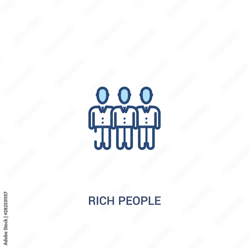 rich people concept 2 colored icon. simple line element illustration ...