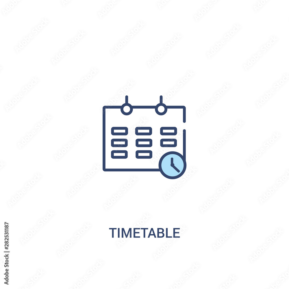 timetable concept 2 colored icon. simple line element illustration ...