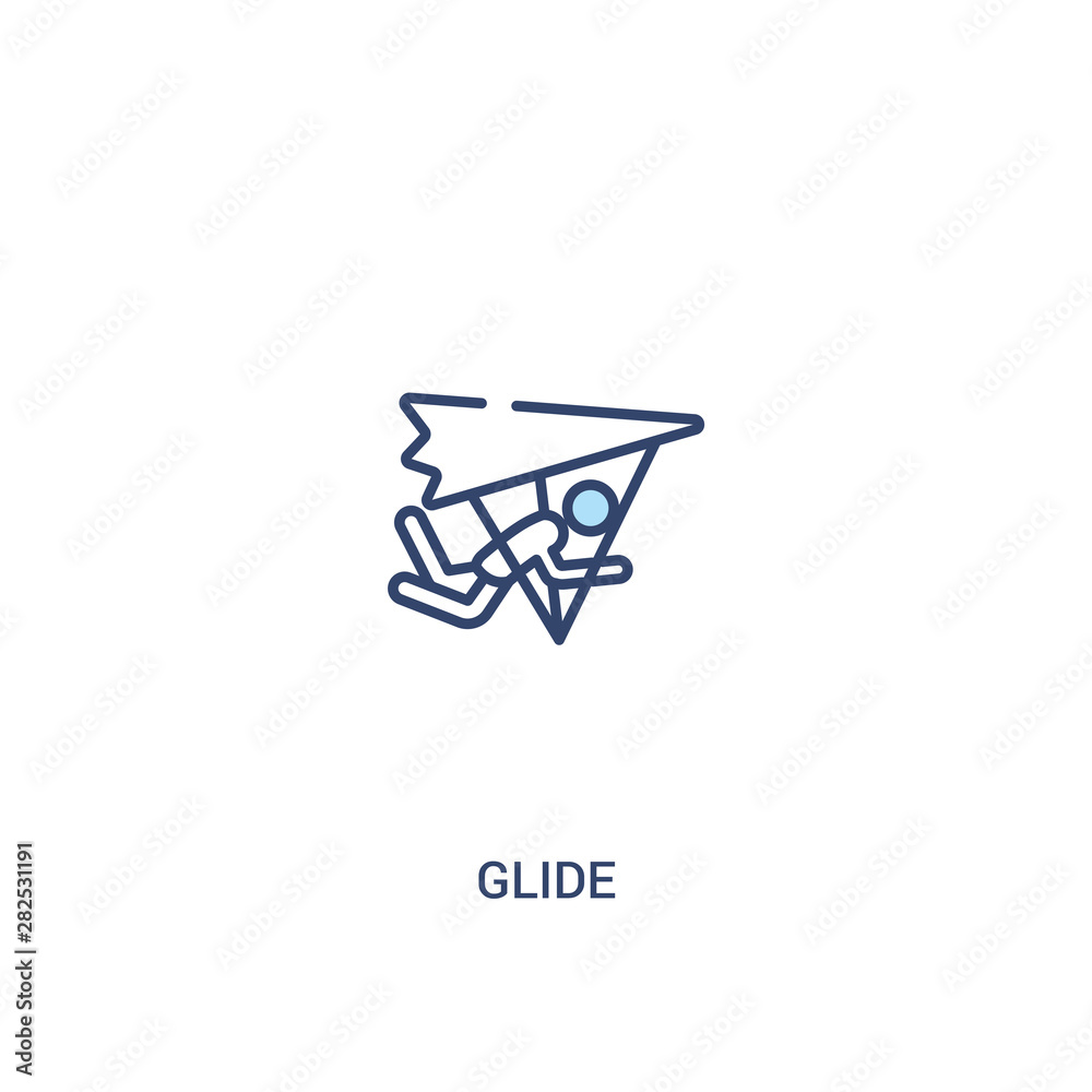 Vecteur Stock glide concept 2 colored icon. simple line element ...