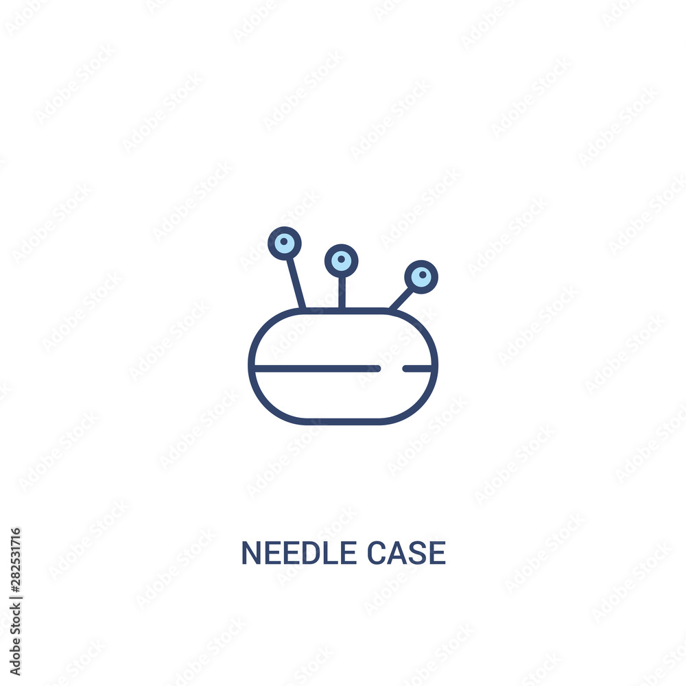 needle case concept 2 colored icon. simple line element illustration ...