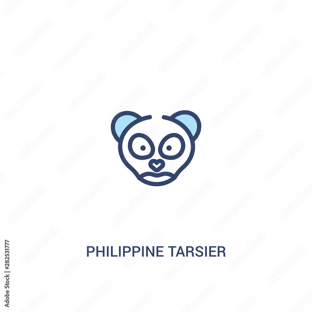 philippine tarsier concept 2 colored icon. simple line element ...