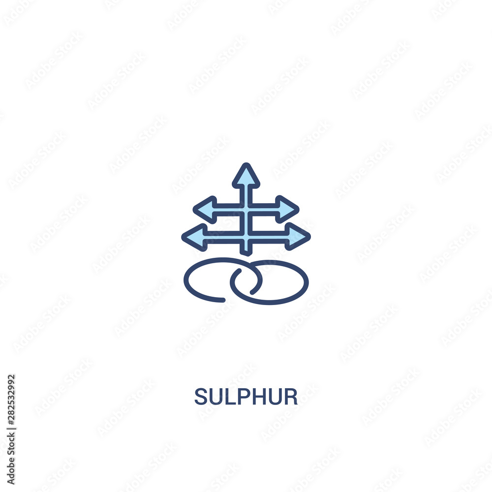 sulphur concept 2 colored icon. simple line element illustration ...