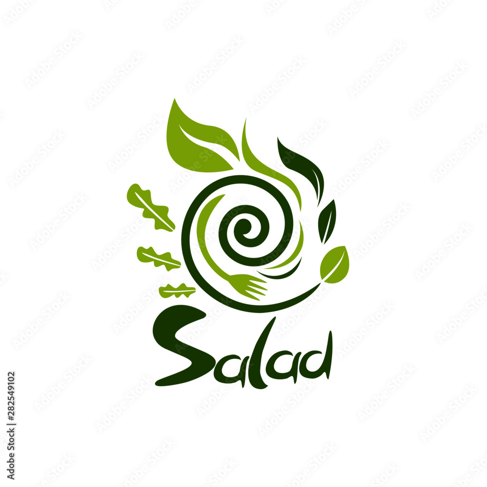 Organic Salad Logo Design Stock Vector Stock Vector | Adobe Stock