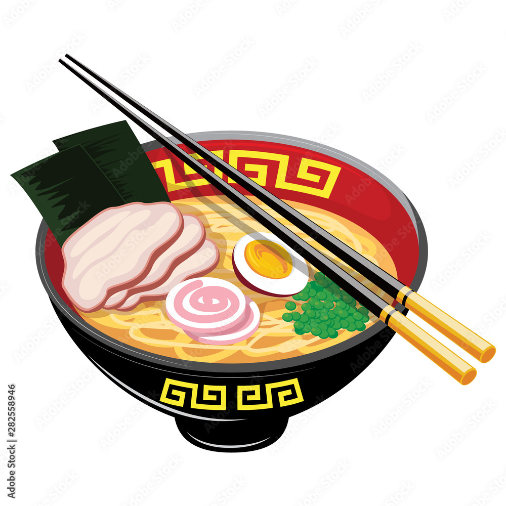 ramen asia food cartoon style Stock Vector | Adobe Stock