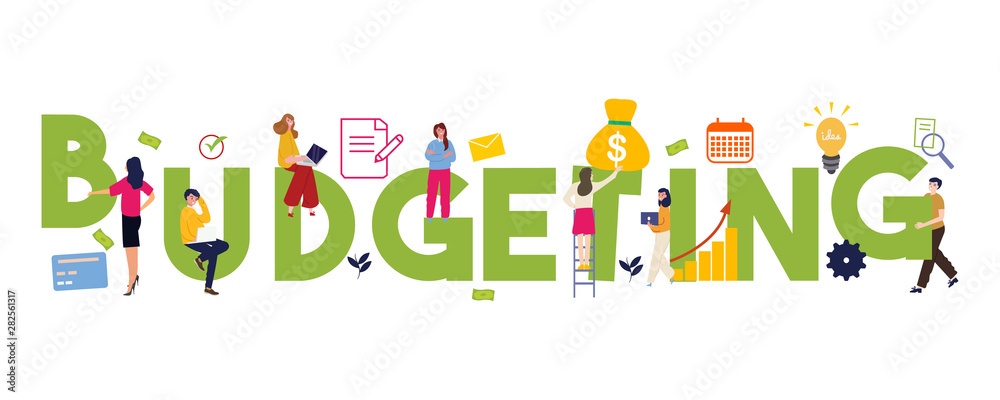 Budgeting word concepts of budget funding and financing. Financial ...