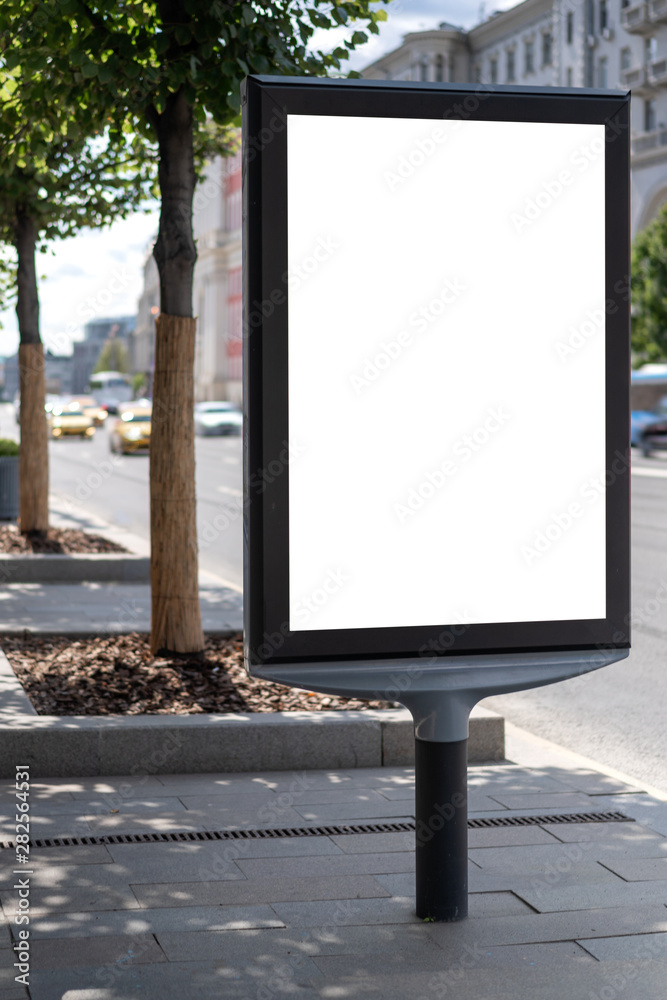 Moc up standard rectangular vertical lightbox on street in city ...