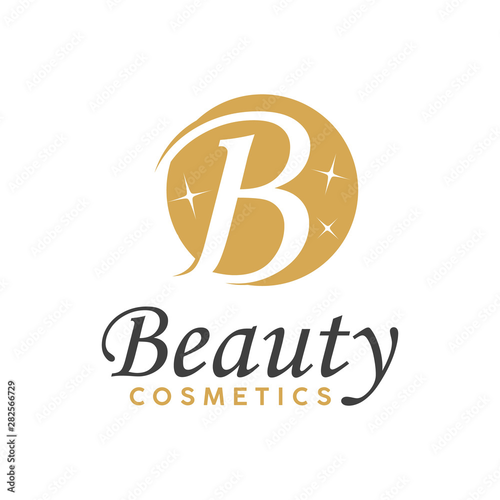 Beauty cosmetics logo design. Letter B initial logo Stock Vector ...