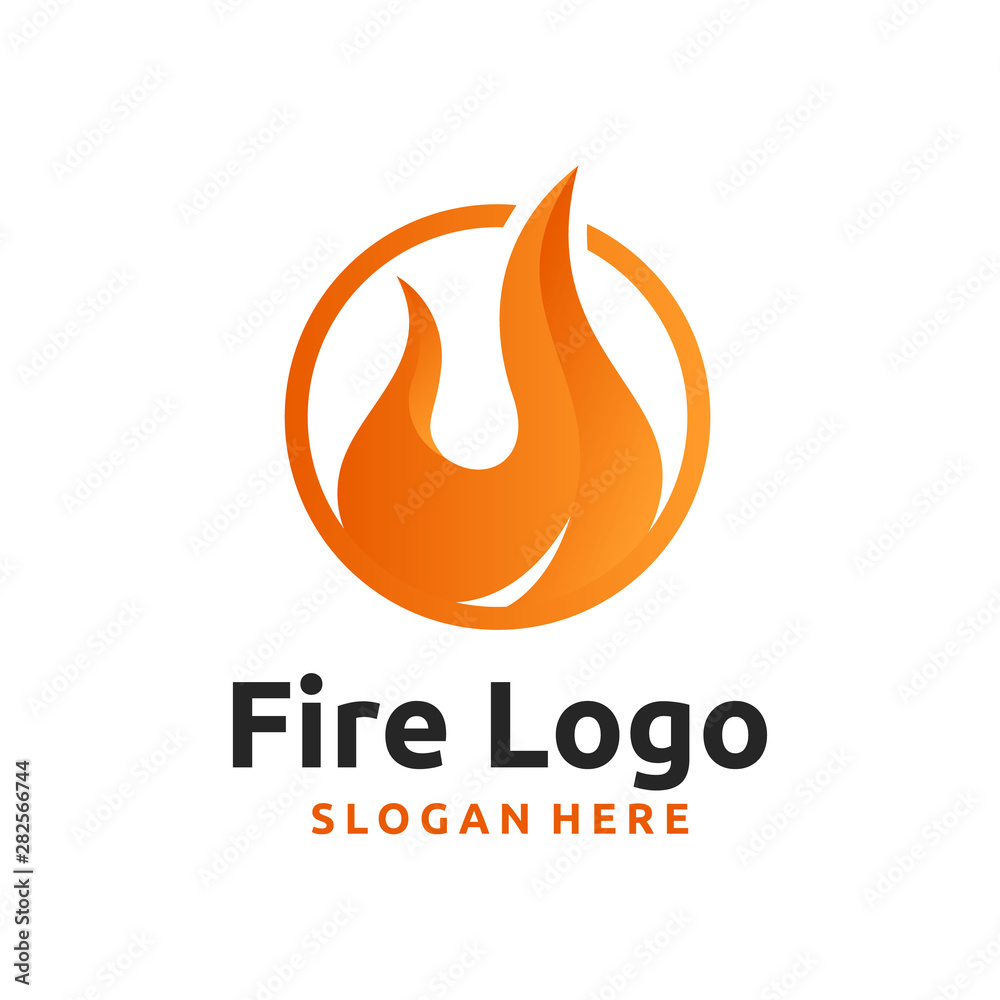 Fire / flame / burn logo design inspiration Stock Vector | Adobe Stock