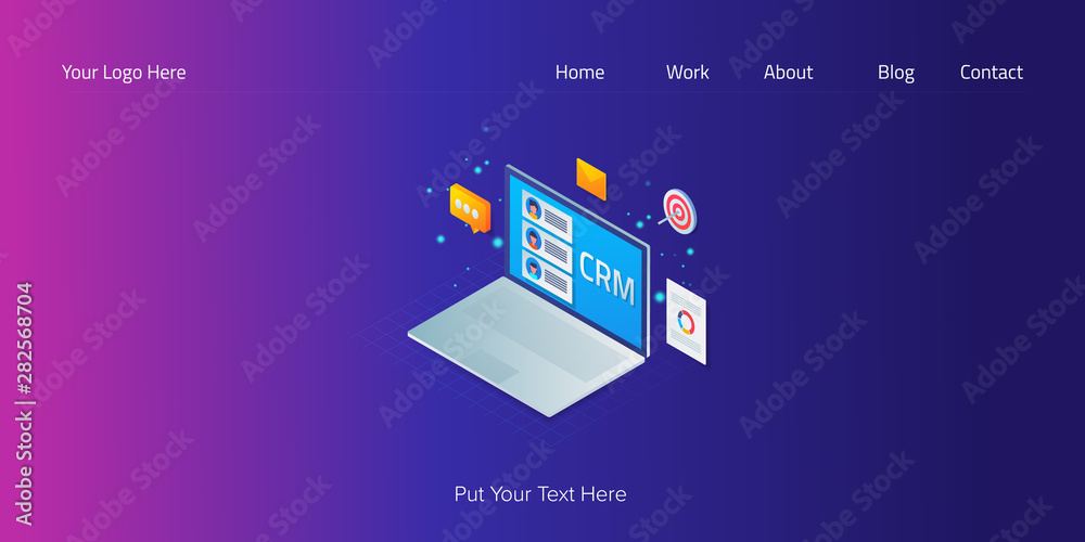 3d isometric design concept of customer relation management, online ...