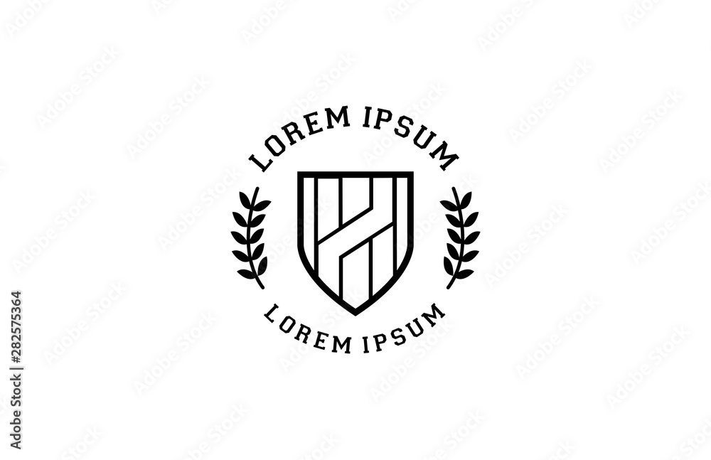 Badge letter h logo design Stock Vector | Adobe Stock