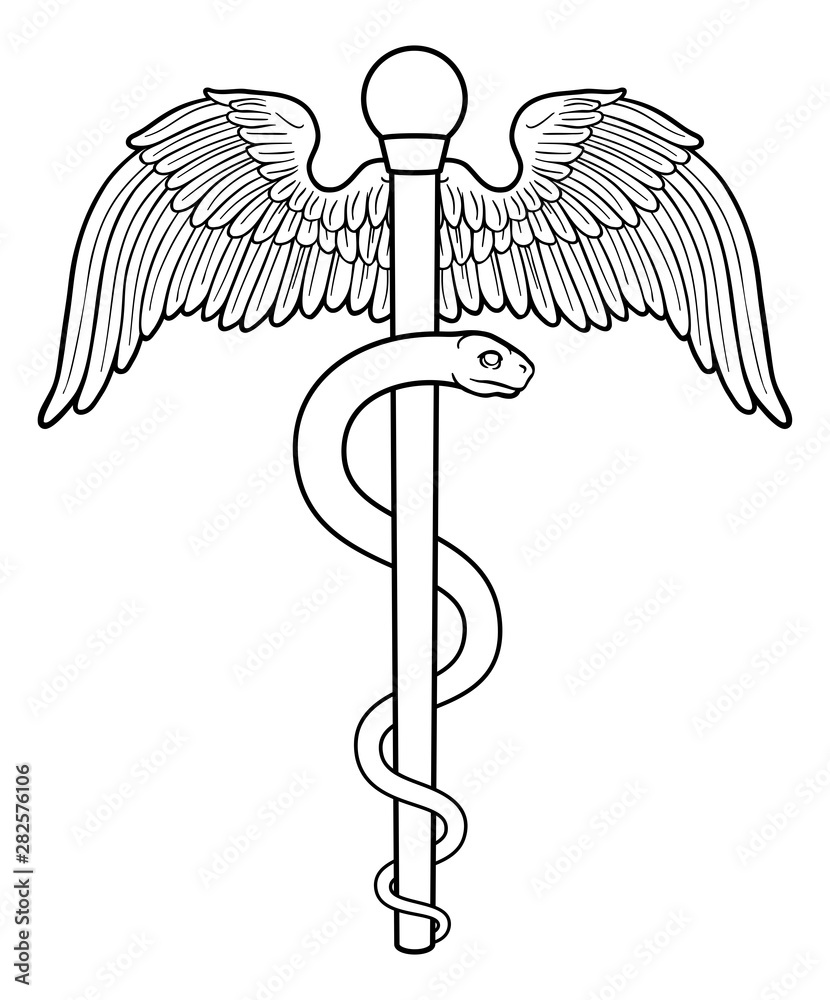 Rod of Asclepius or Aesculapius doctor medical symbol, often ...