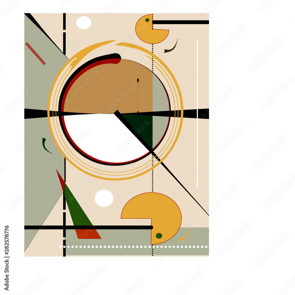 Abstract beige background ,fancy geometric and curved shapes ...