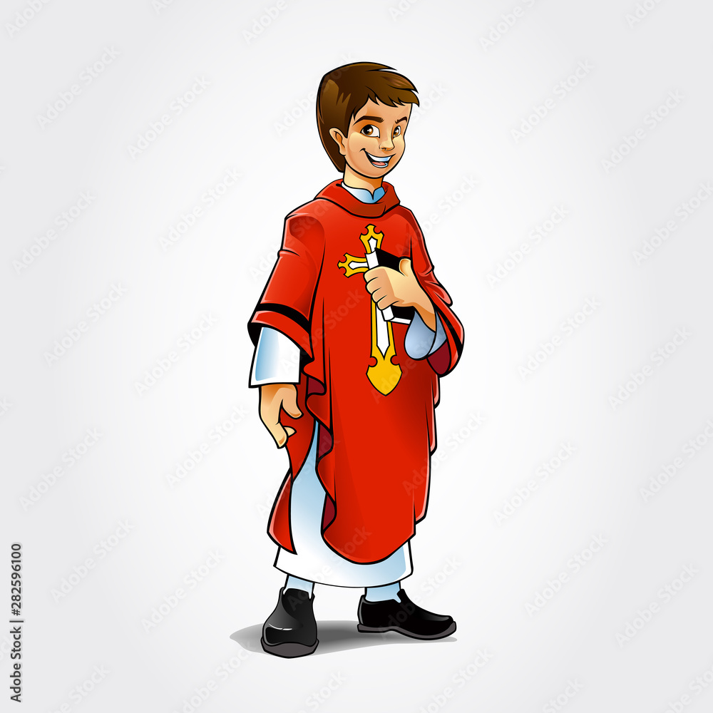 Vector illustration of cartoon catholic priest cartoon. Stock Vector ...