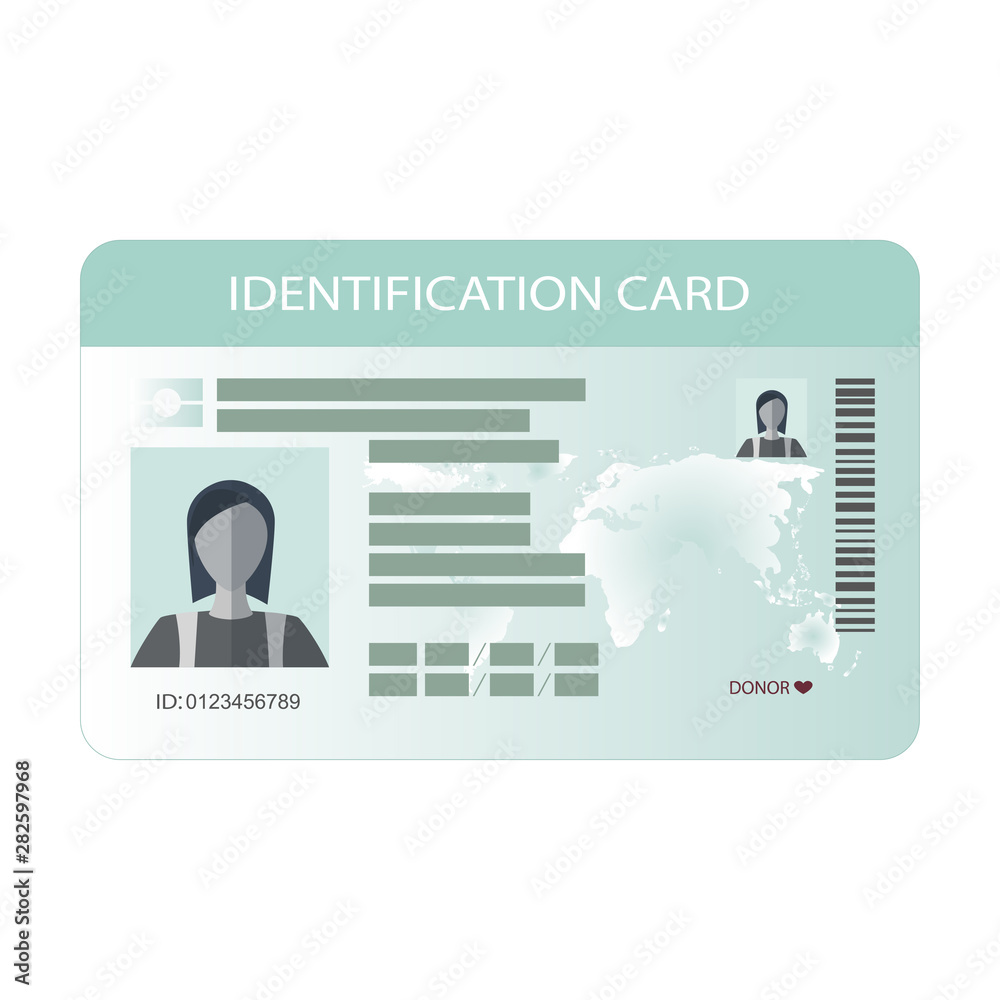 Personal identification card. ID card, identification card, identity ...