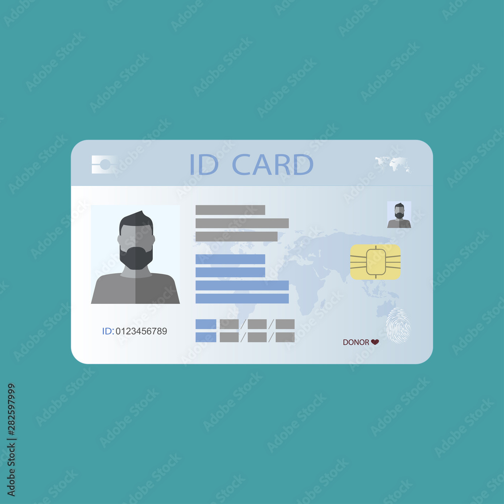 Personal identification card. ID card, identification card, identity ...