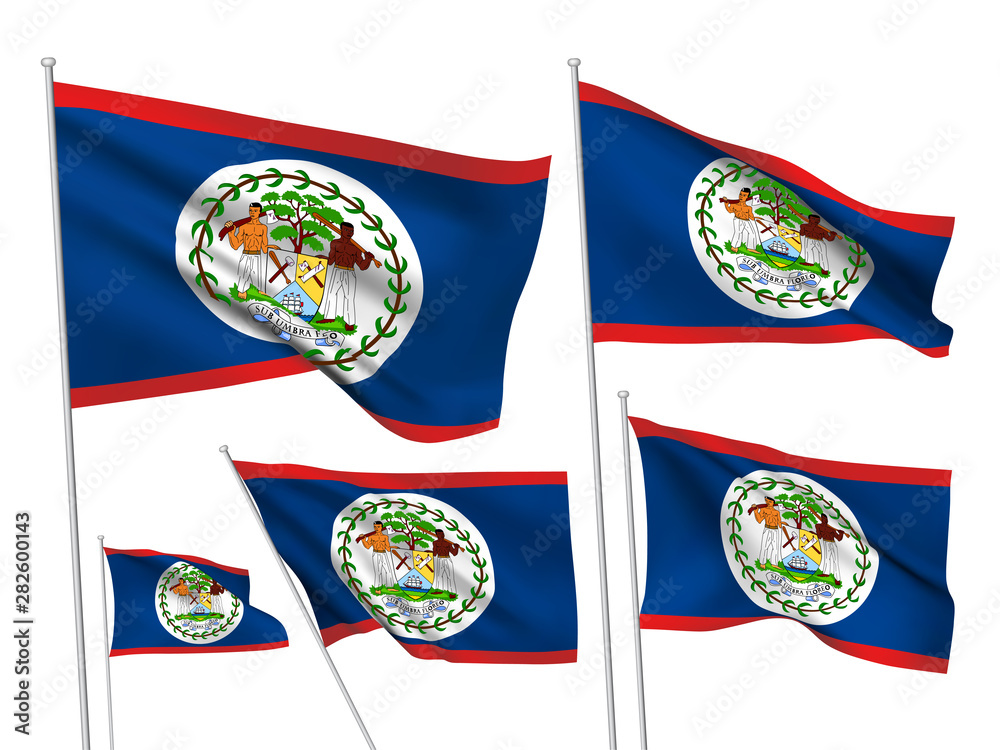 Vector flags of Belize Stock Vector | Adobe Stock