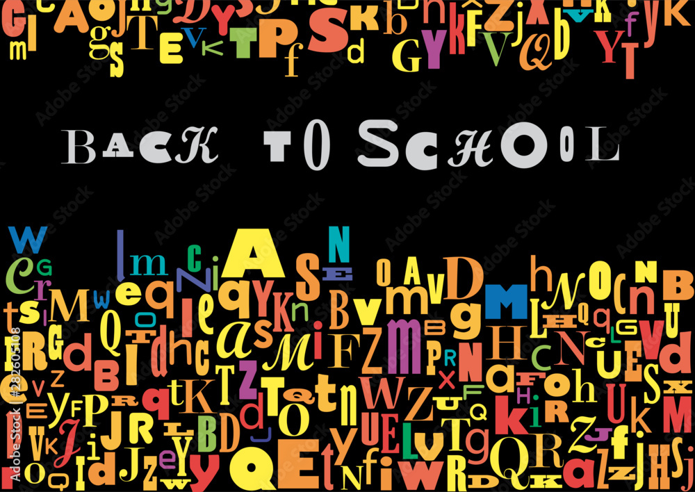 Back to school. Vector Abstract Colour Alphabet Stock Vector | Adobe Stock
