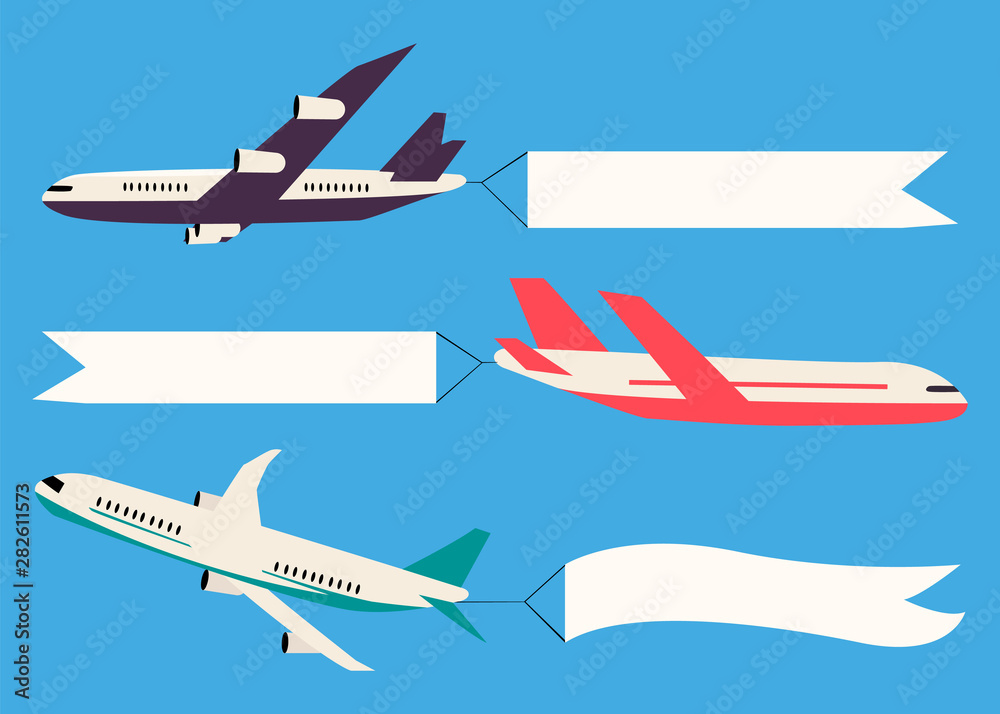 Flying planes and helicopters Stock Vector | Adobe Stock
