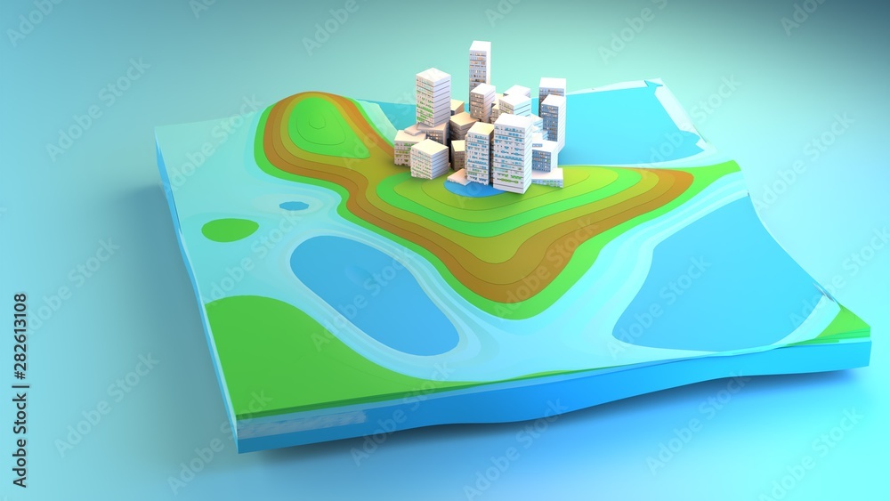 Cartoon environment diorama city Stock Illustration | Adobe Stock