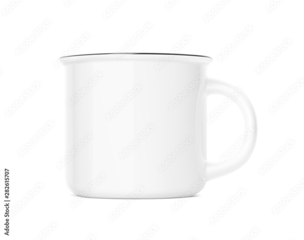 Realistic blank cup mockup isolated on white background. Vector ...