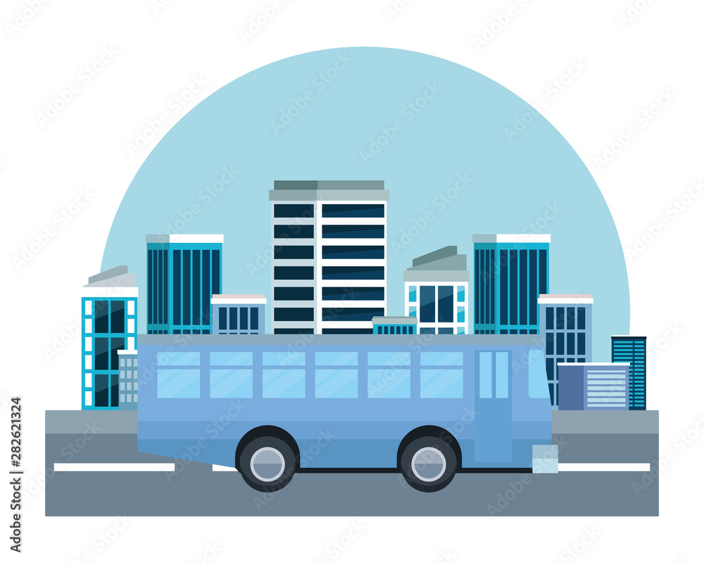 Public bus vehicle sideview cartoon Stock Vector | Adobe Stock