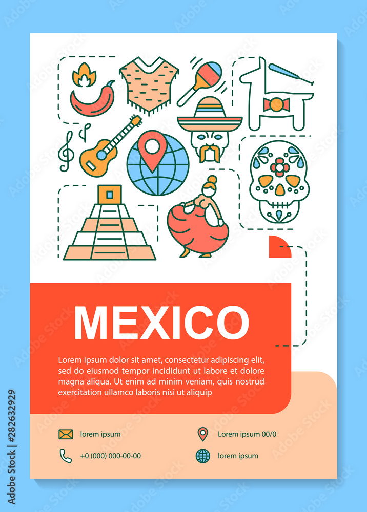 Stockvector Mexico brochure template layout. Mexican culture, holidays ...