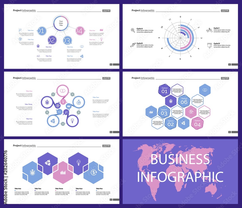 Business infographic design set can be used for workflow layout ...