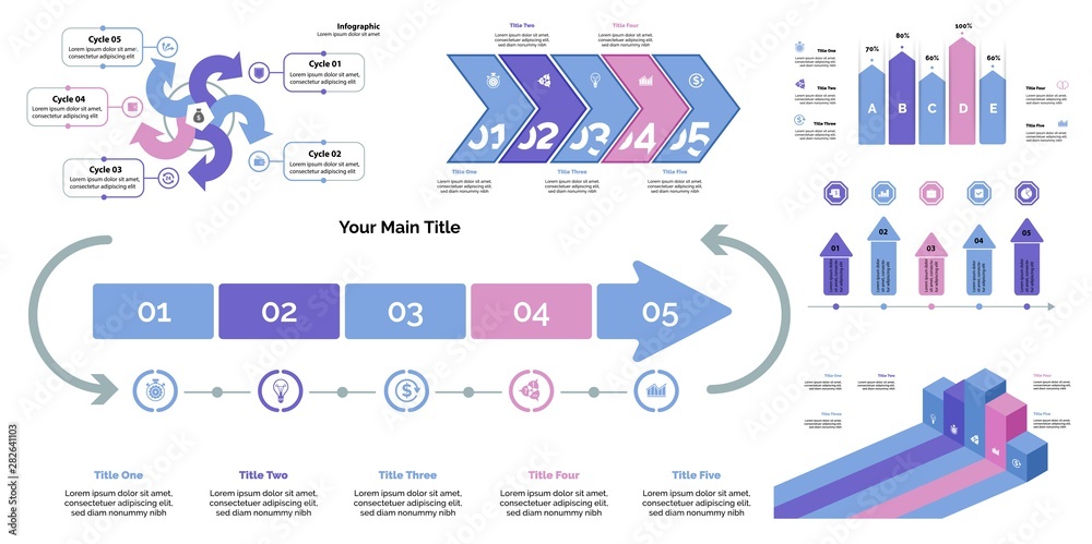 Business inforgraphic design set for management concept. Can be used ...