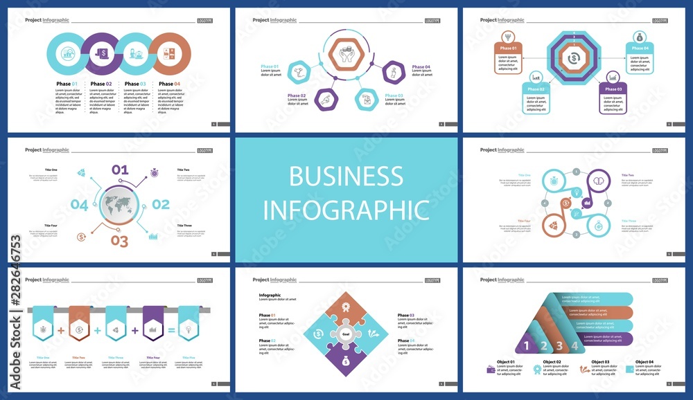 Set of strategy or planning concept infographic charts. Business design ...