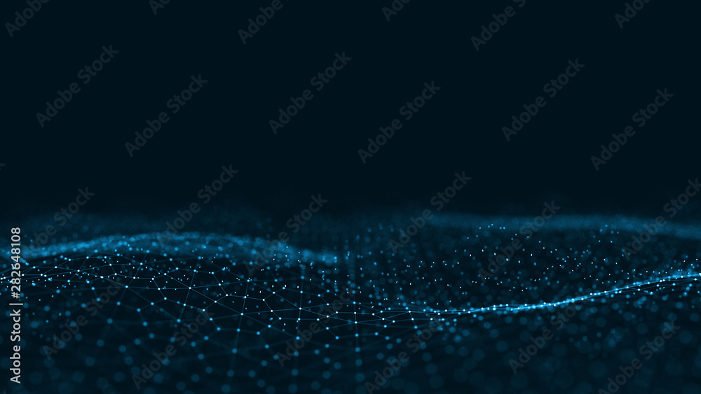 Computer geometric digital connection structure. Business inteligence technology background ...