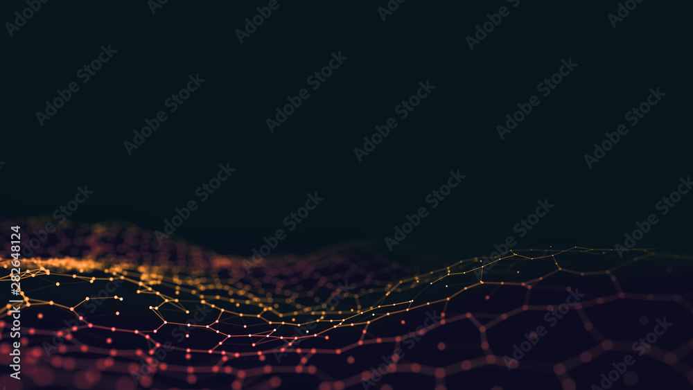 Computer geometric digital connection structure. Business inteligence technology background ...