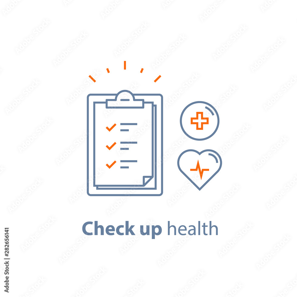 Cardiovascular disease test, health check up checklist, heart ...