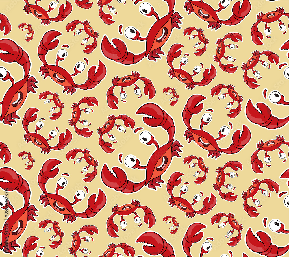 Cartoon baby crab seamless pattern. Vector illustration for textile ...