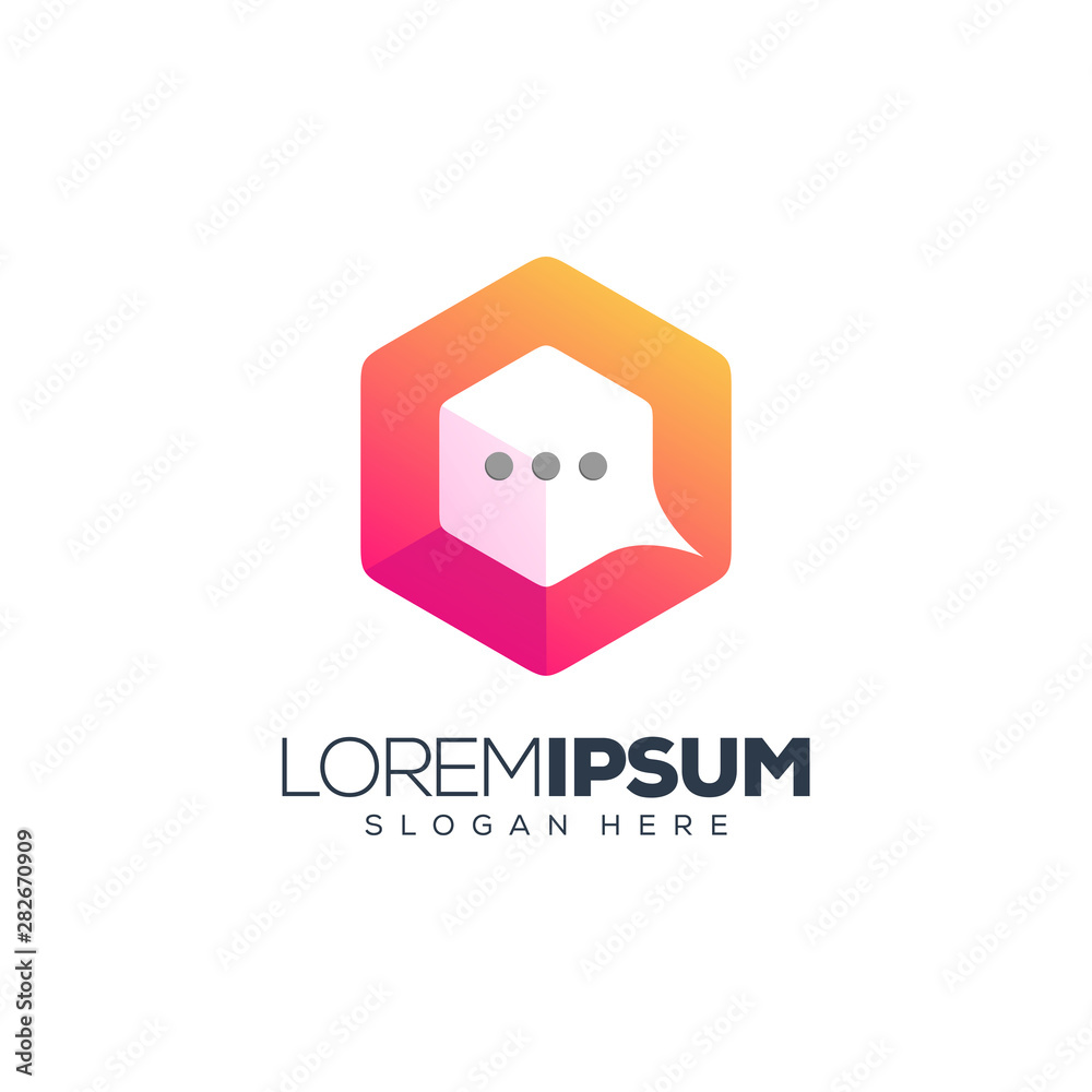 chat box logo design vector logo design ready to use Stock Vector ...