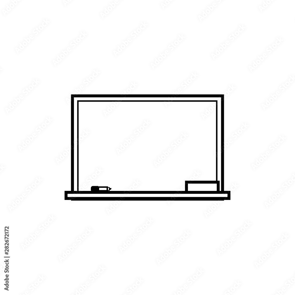 Vector line art of a white board, designed for schools, universities ...