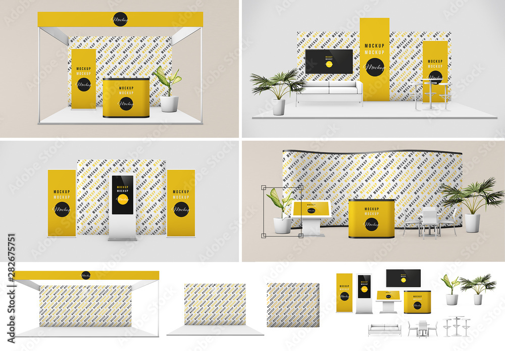 Exhibition Stand Scene Creator Art Kit Stock Template | Adobe Stock