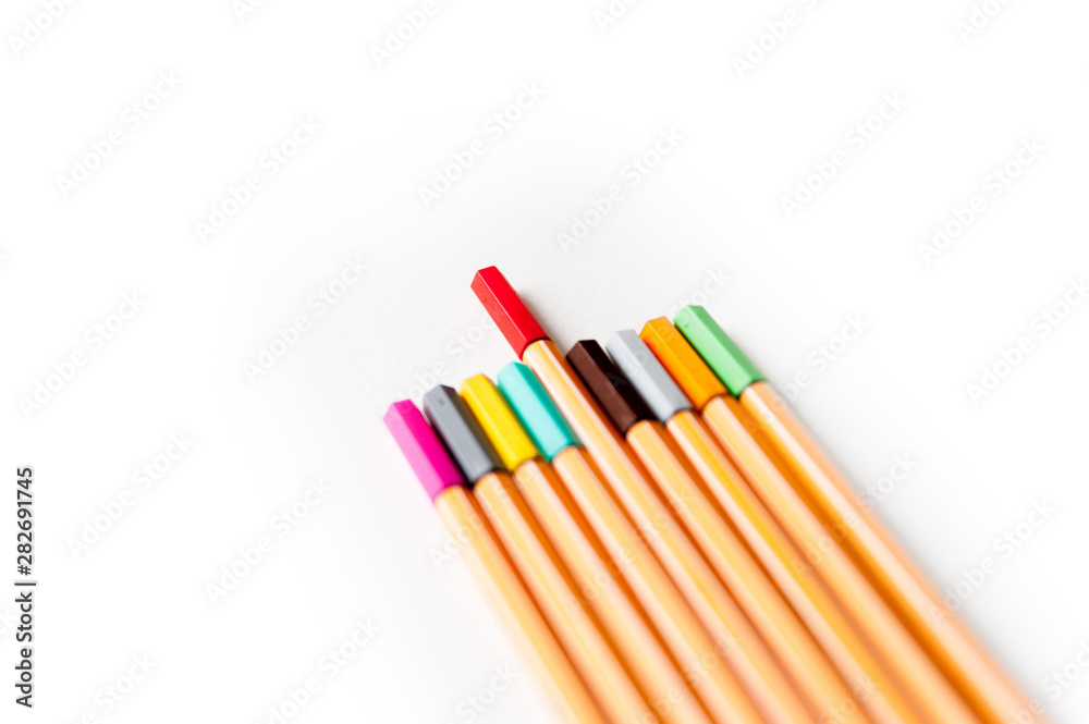 set of colorful school markers as a symbol of education aims in ...