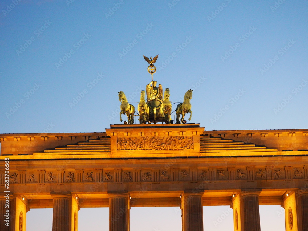 Germany, Berlin, The Brandenburg Gate The Quadriga on top of the gate ...